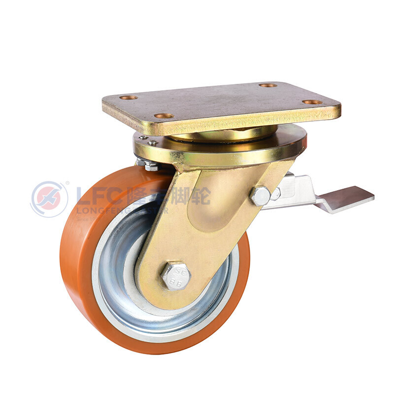 95A Standard Polyurethane Heavy-Duty Swivel Casters With Brake - High ...