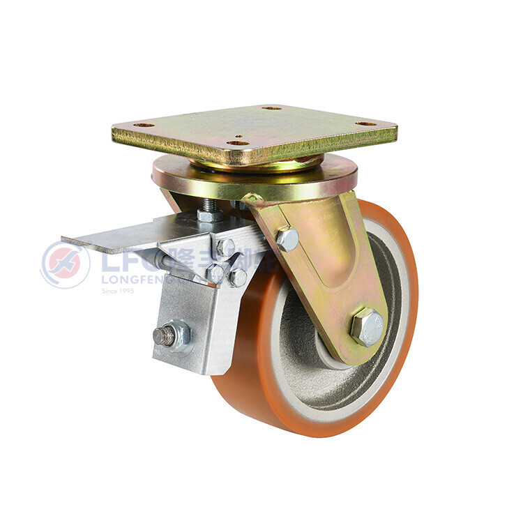 MC Nylon Polyurethane Heavy Duty Double Wheel Fixed Caster
