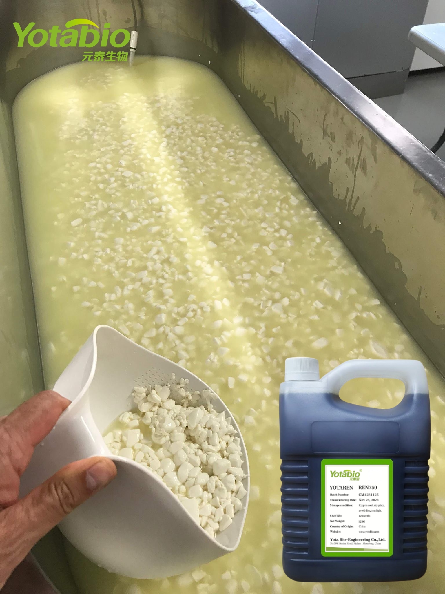 Cuajo microbiano coagulante Yotaren 750 para la producción de queso