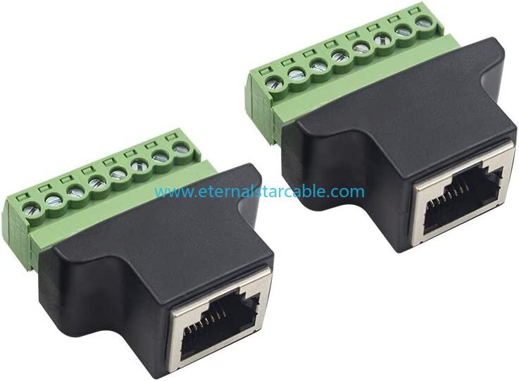 RJ45 Breakout, RJ45 Screw Terminal Adaptor Connector, RJ45 8p8c