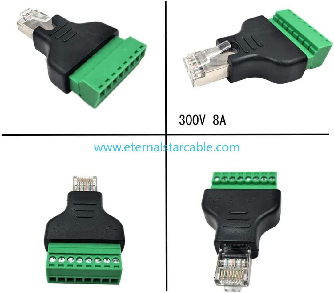 RJ45 Screw Terminal Adapter / Network RJ45 Ethernet Adapter, RJ45