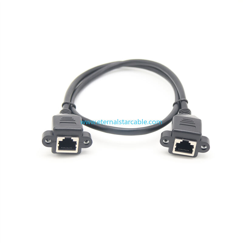 With locking Screw RJ45 Female LAN Ethernet Network Cat5e Cable