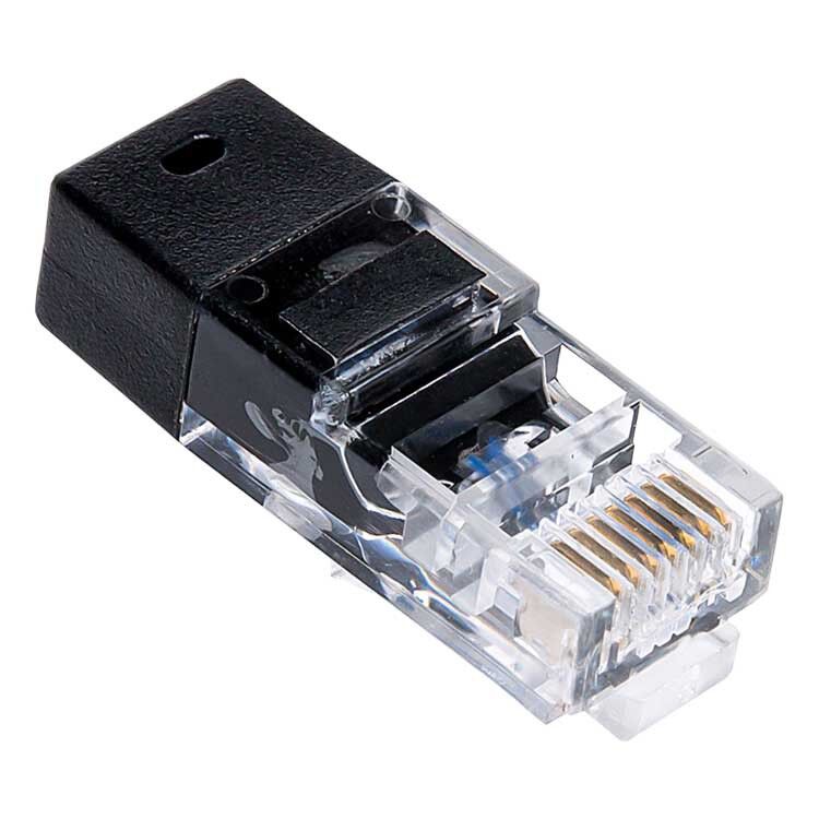 RJ45 Connector with short-circuit resistance of 100-120 ohms