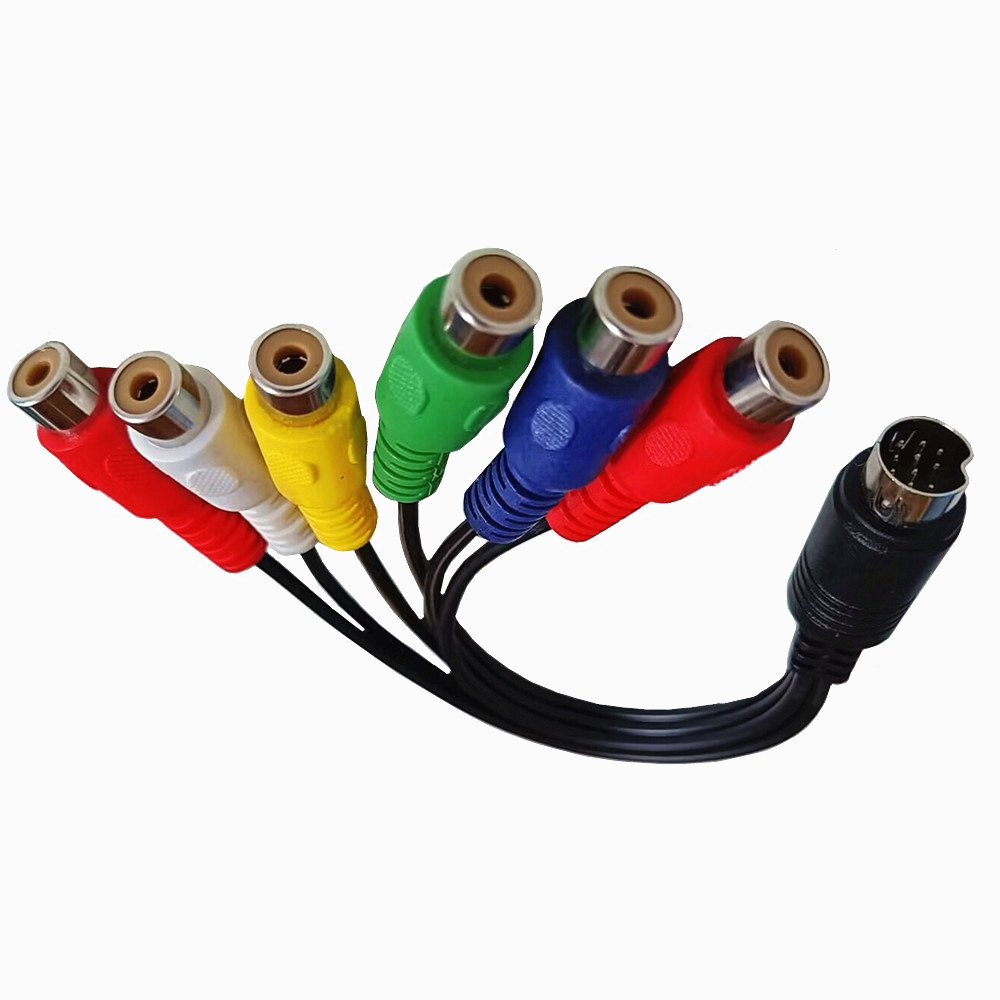 S-Video 10Pin to 6RCA Female S Connector Cable