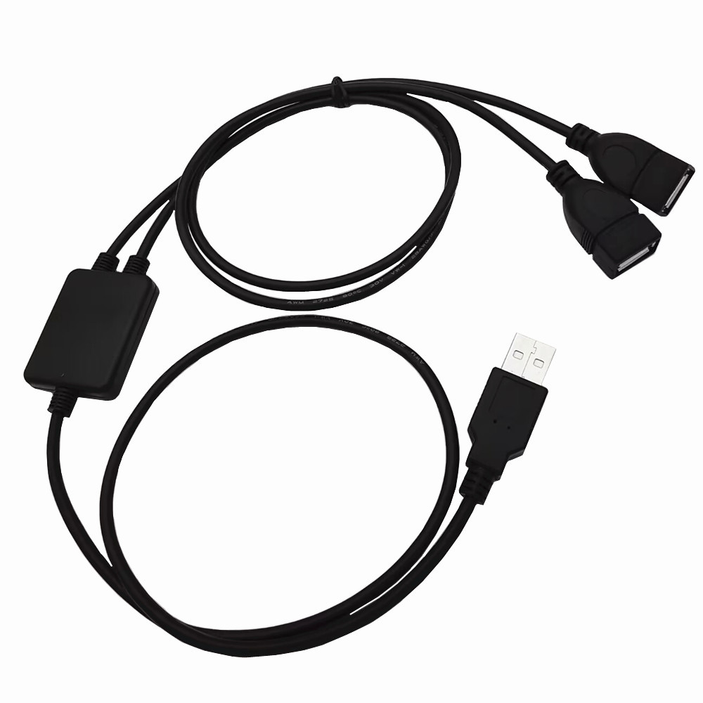 USB Splitter Cable with Chip for Data Transfer and Charging