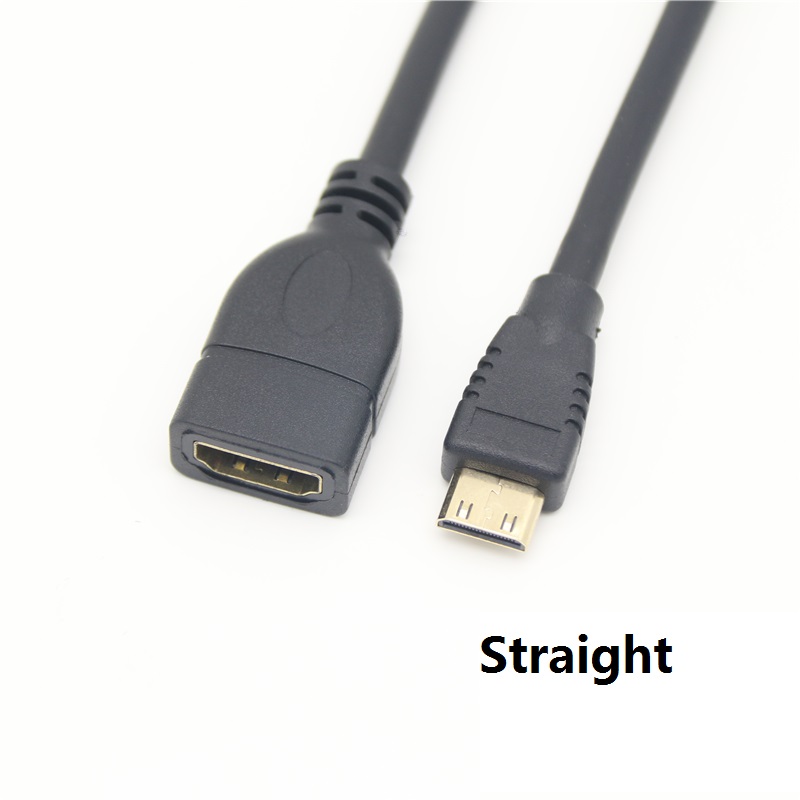 90 Degree Mini HDMI to HDMI Female High Definition Adapter Cable