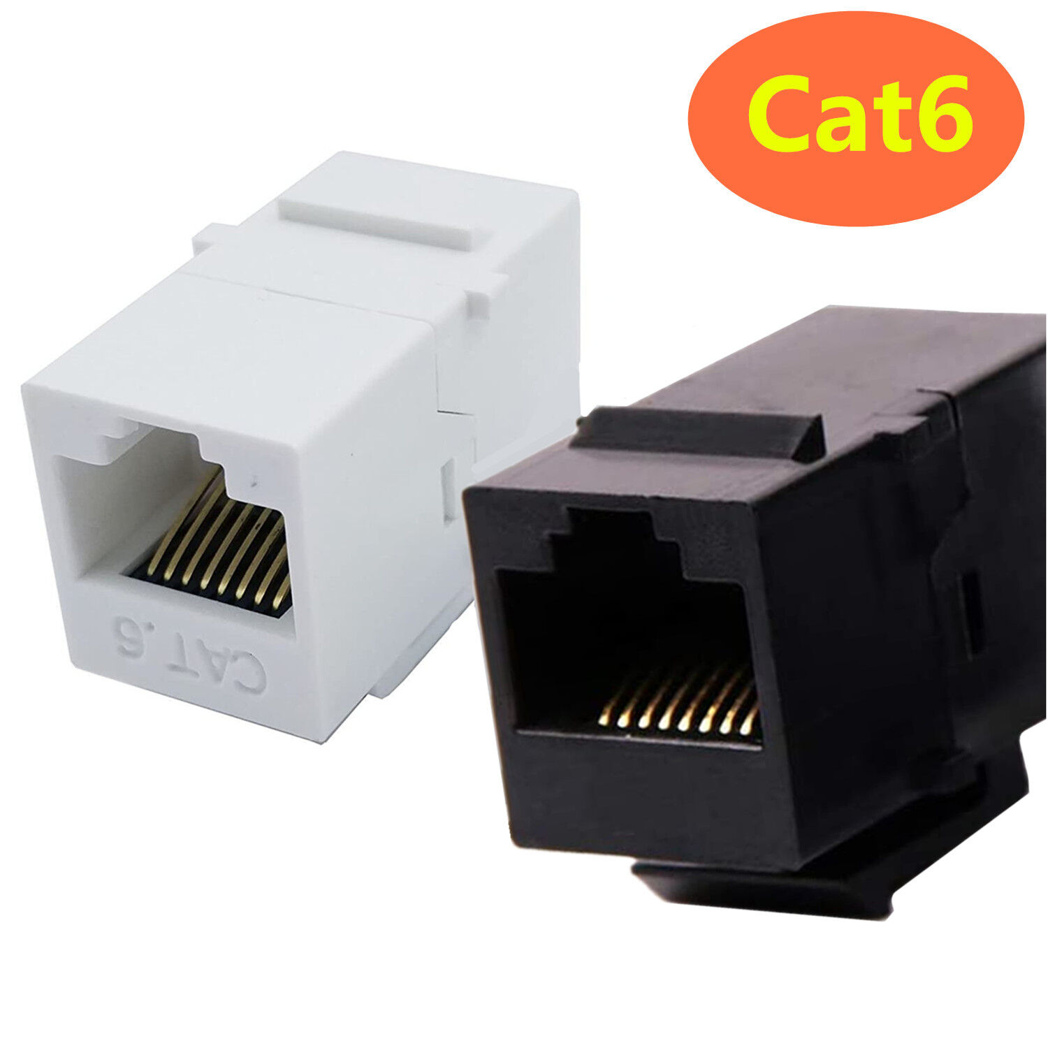CAT6 RJ45 Keystone Jack Female Coupler Insert Snap-in Connector