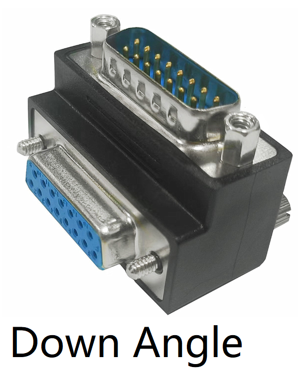 90 Degree Angled DSUB D-subminiature 15pin Male to Female Extensi