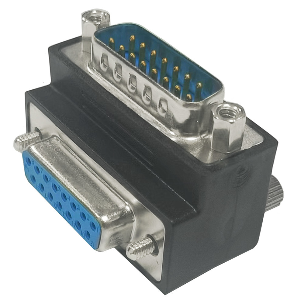 90 Degree Angled DSUB D-subminiature 15pin Male to Female Extensi