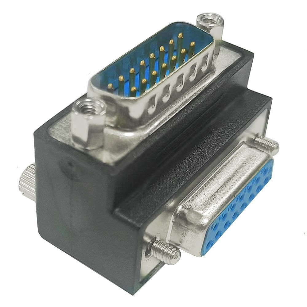 90 Degree Angled DSUB D-subminiature 15pin Male to Female Extensi