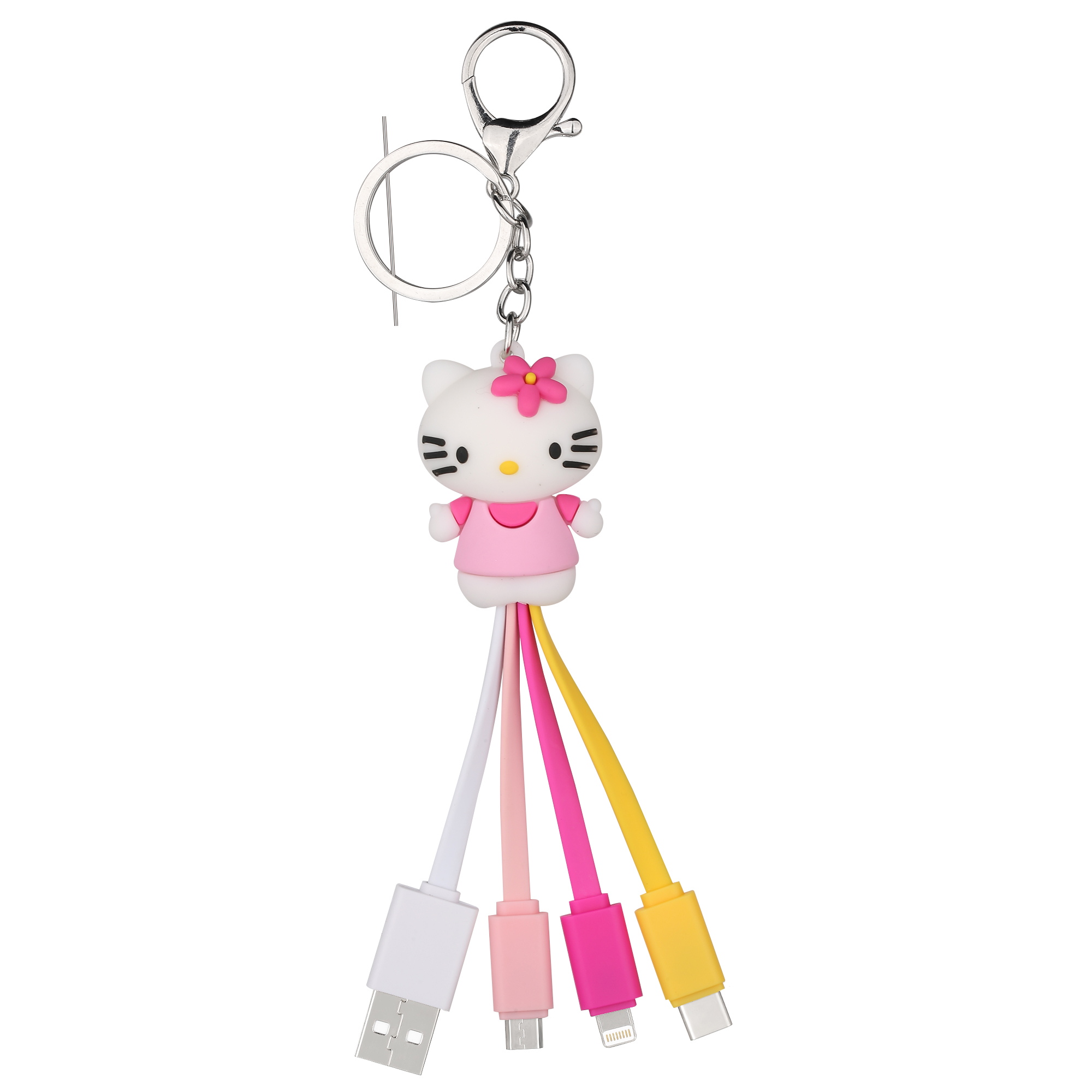 Cute and lovely cartoon Hello Kitty Keychain data Cable