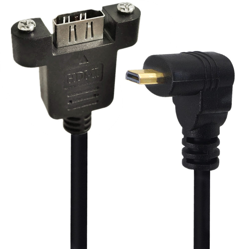 Elbow Angled HDMI Cable 2.0 Version 4K HDMI Female Panel Mount