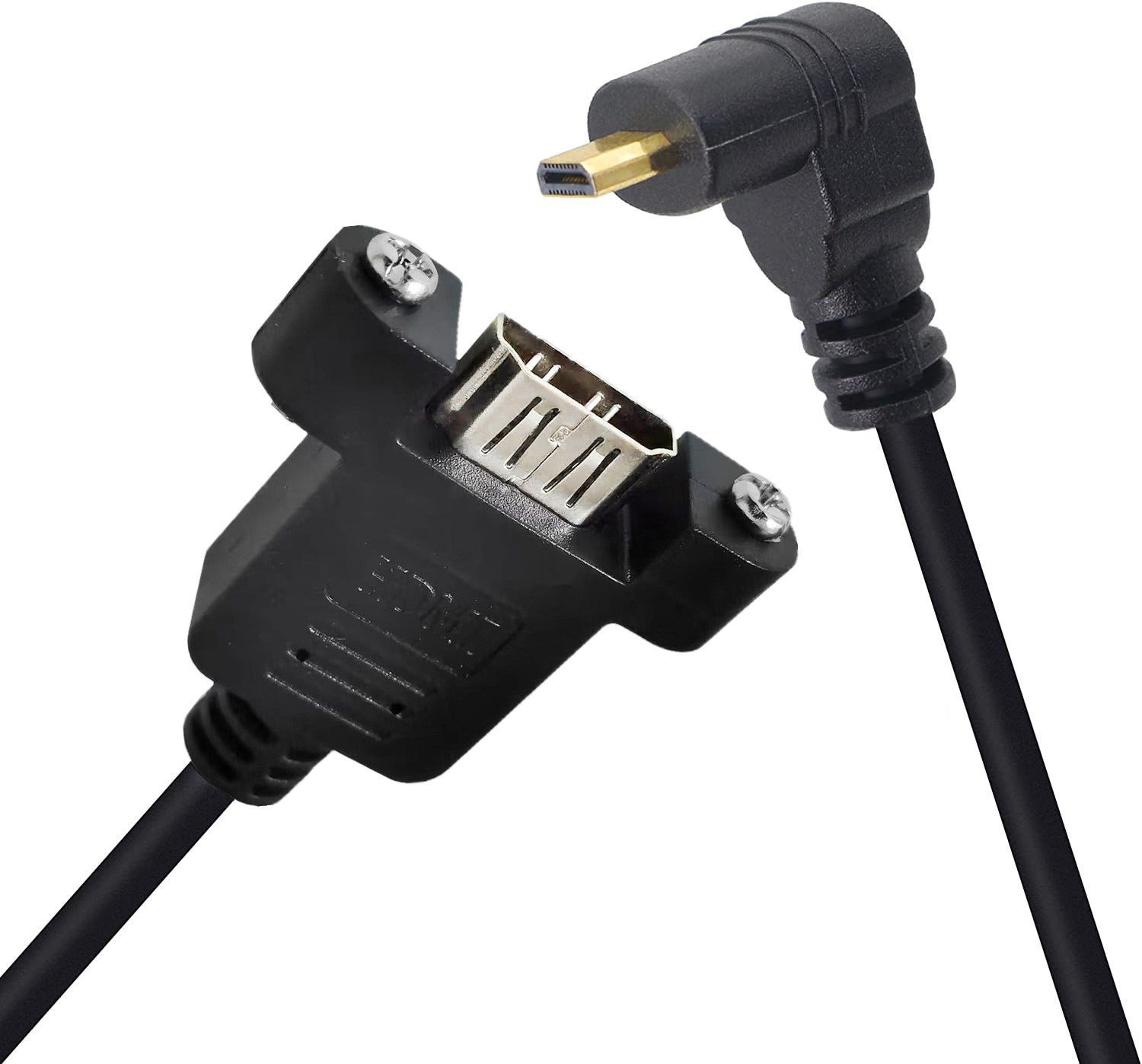 Elbow Angled HDMI Cable 2.0 Version 4K HDMI Female Panel Mount