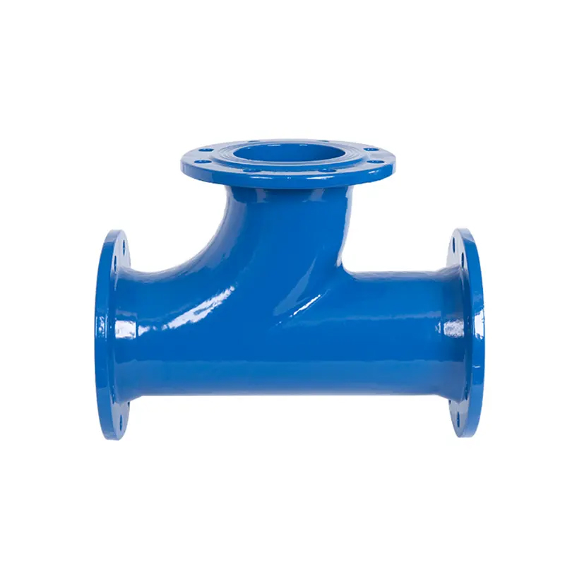PN10 PN16 PN25 Ductile Iron Fittings All flanged Tee 45 degree Angle ...