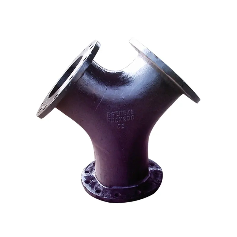 China ISO2531 Ductile Cast Iron All Flanged Y Branch Pipe Fittings-Shandong Baiyong Metal ...