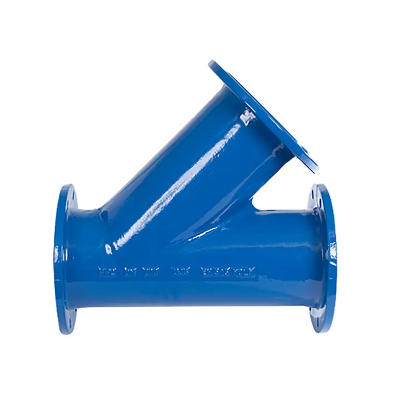 PN10 PN16 PN25 Ductile Iron Fittings All flanged Tee 45 degree Angle ...