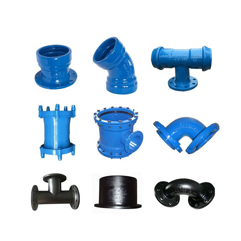 ISO2531 PN16 DN100 Ductile Cast Iron Pipe Fittings All Flanged Radial ...