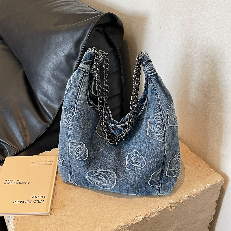 中国 カスタム デニム ローズ総柄 大容量 ファッション メッセンジャーバッグ ショルダーバッグ メーカー, サプライヤー, 工場 - 無料 ...