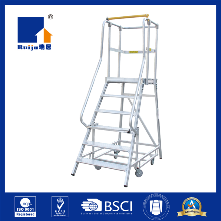 TUV tested 200KG load capacity mobile ladder platform with retractable ...