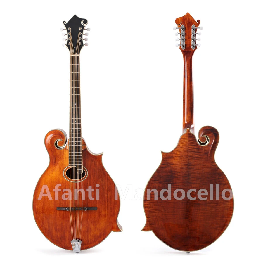 Afanti Oval Hole Solid Flamed Maple F Mandocello-Afanti Music Co., Ltd.