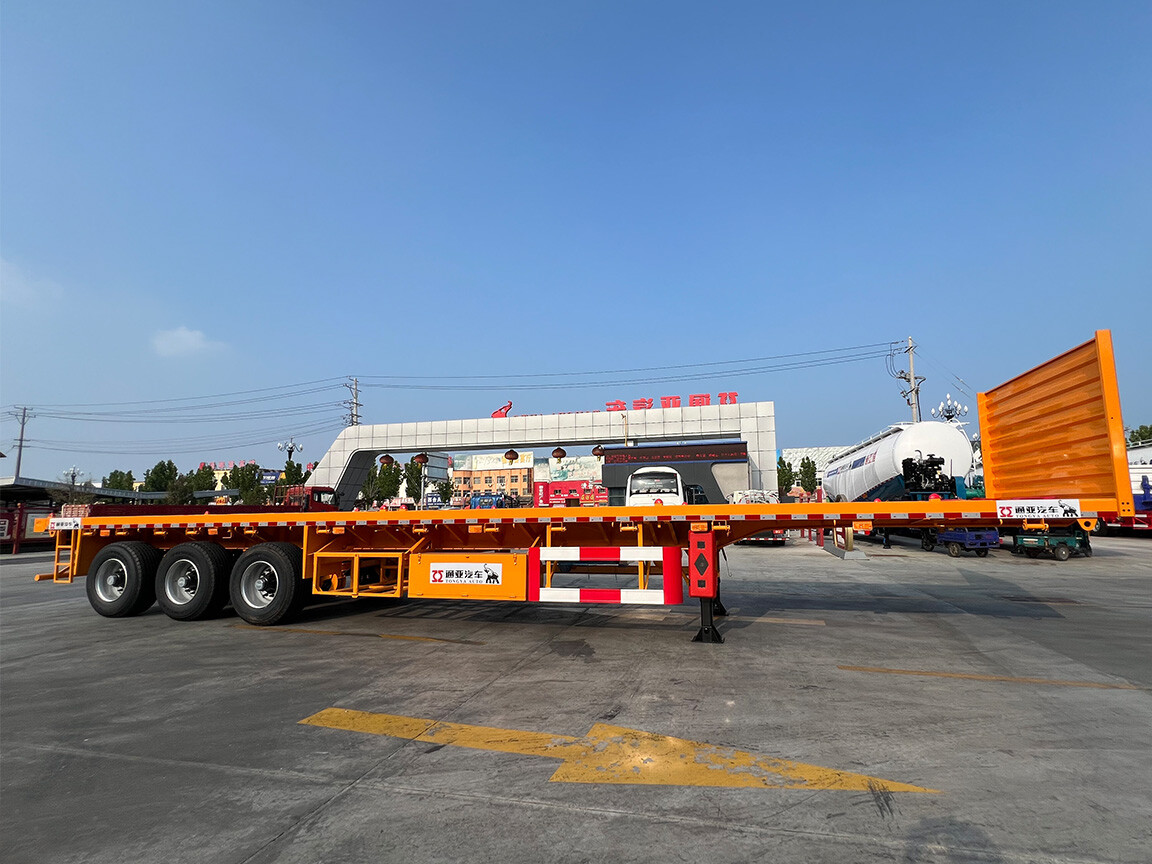 3 Axle Flatbed Semi Trailer with Ladder-Tongya Automobile Co.,Ltd.