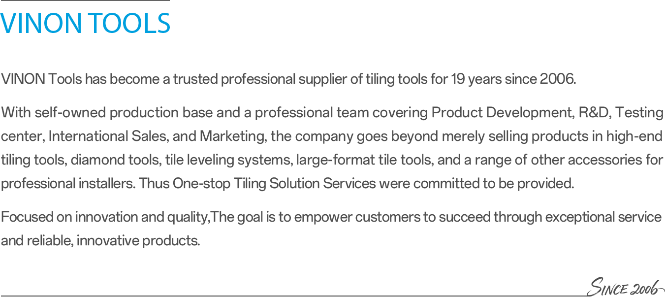 ABOUT VINON-VINON TOOLS INDUSTRIAL CO.,LTD.