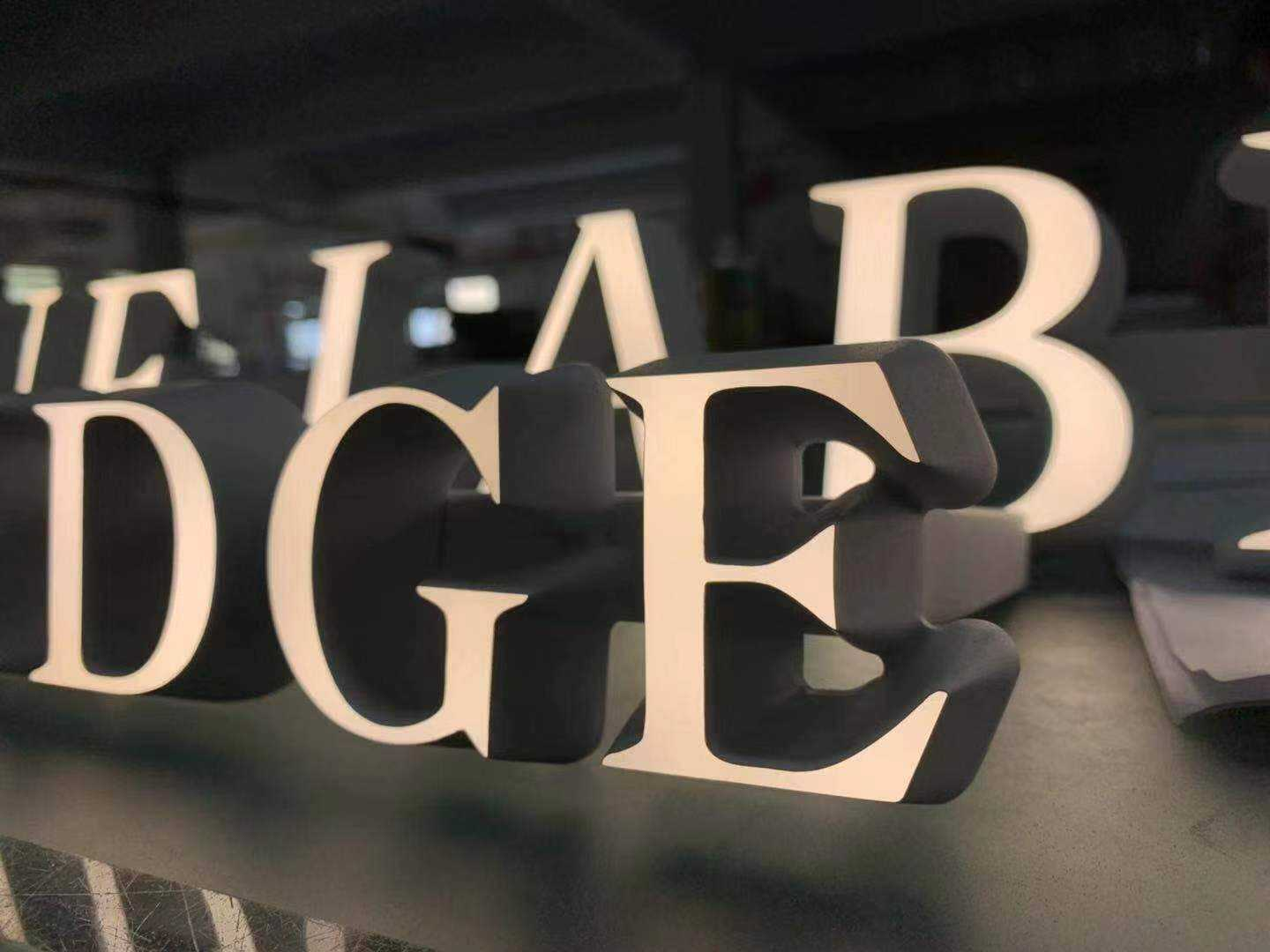 Custom Beveled Acrylic Font logo Luminous Front Signs for Company Name-晶博
